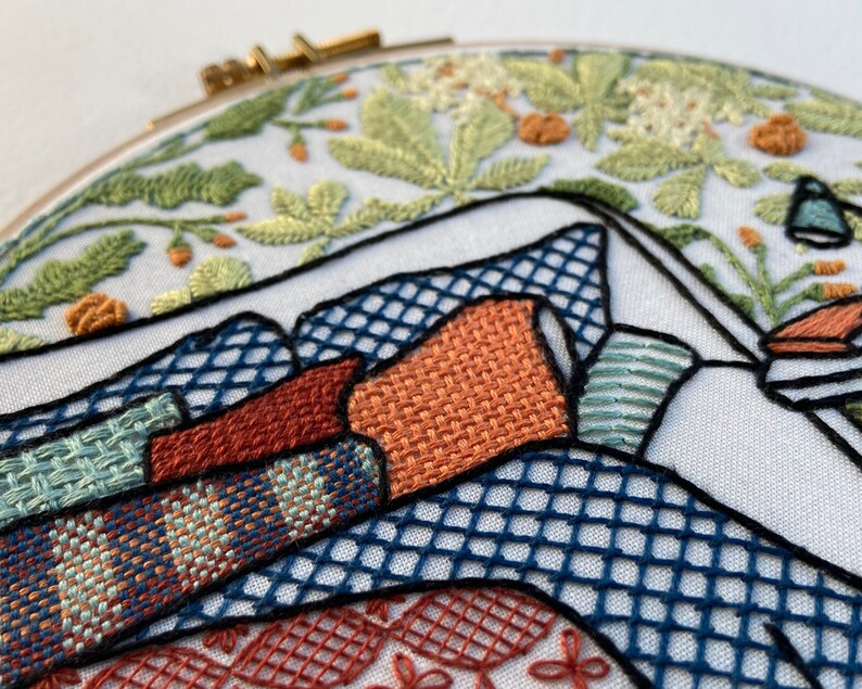 Bedroom Embroidery Kit, Interior Design Modern Hoop Art, Craft Project ...