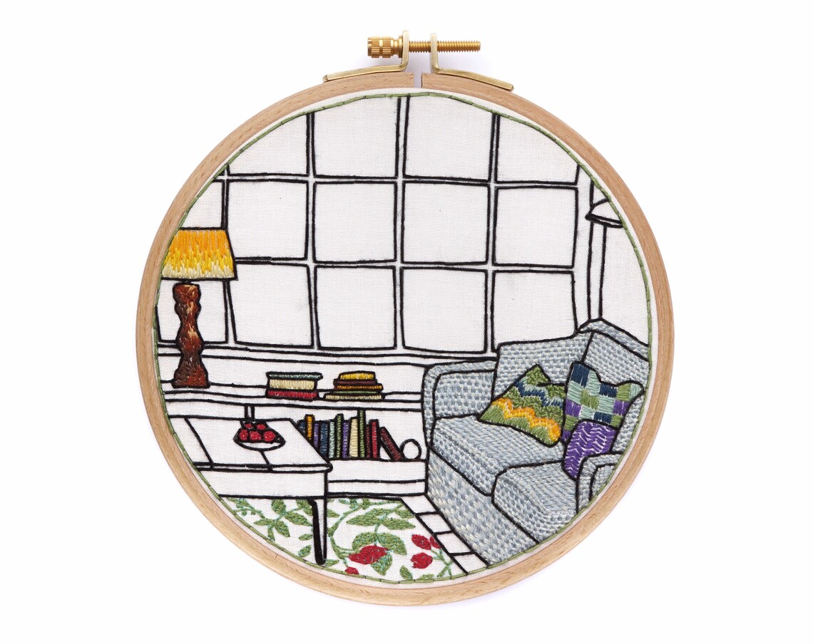 Embroidery Kit Living Room Interior Design Modern Craft - Etsy