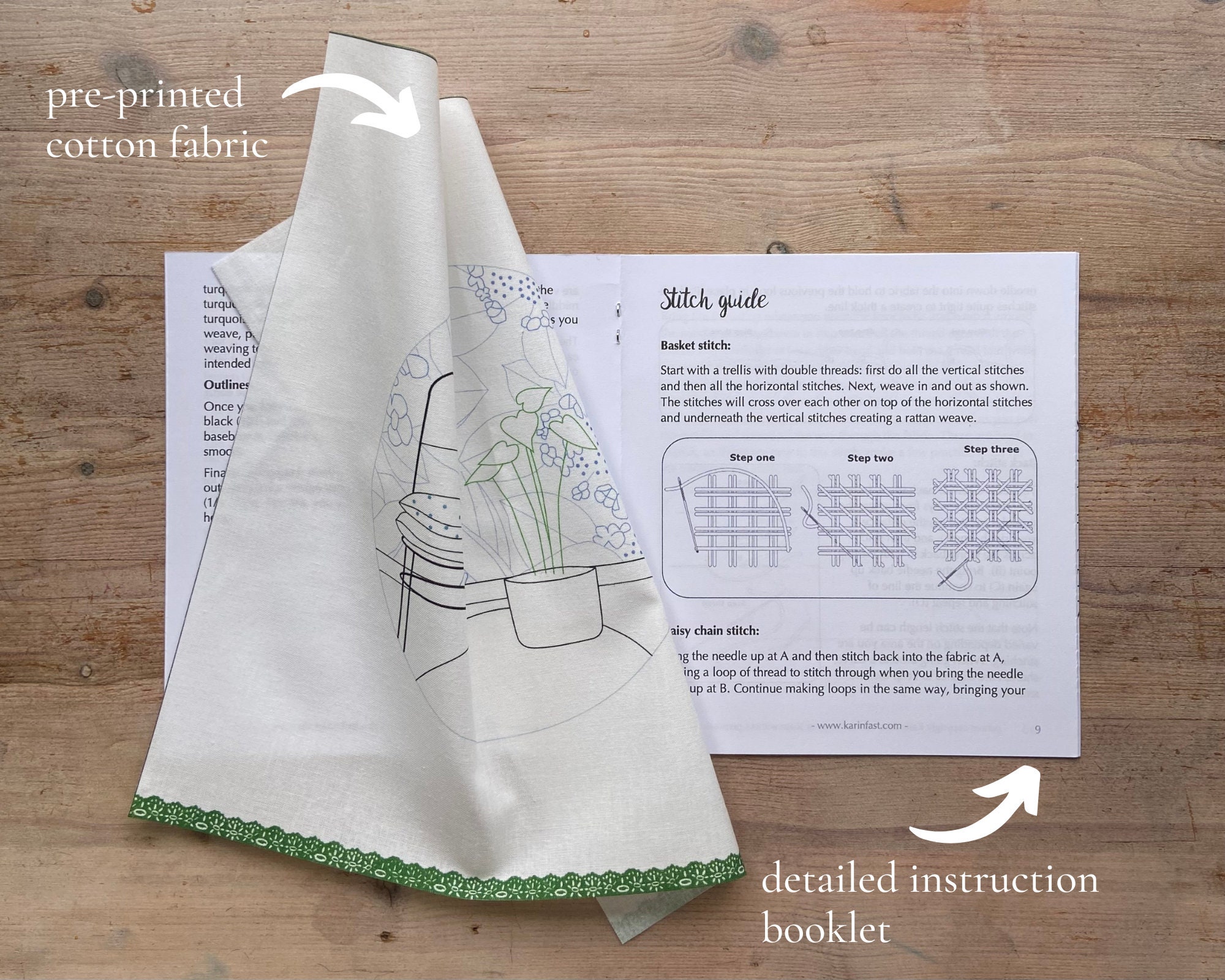 Fabric Pack and Embroidery Pattern Instruction Booklet - Etsy