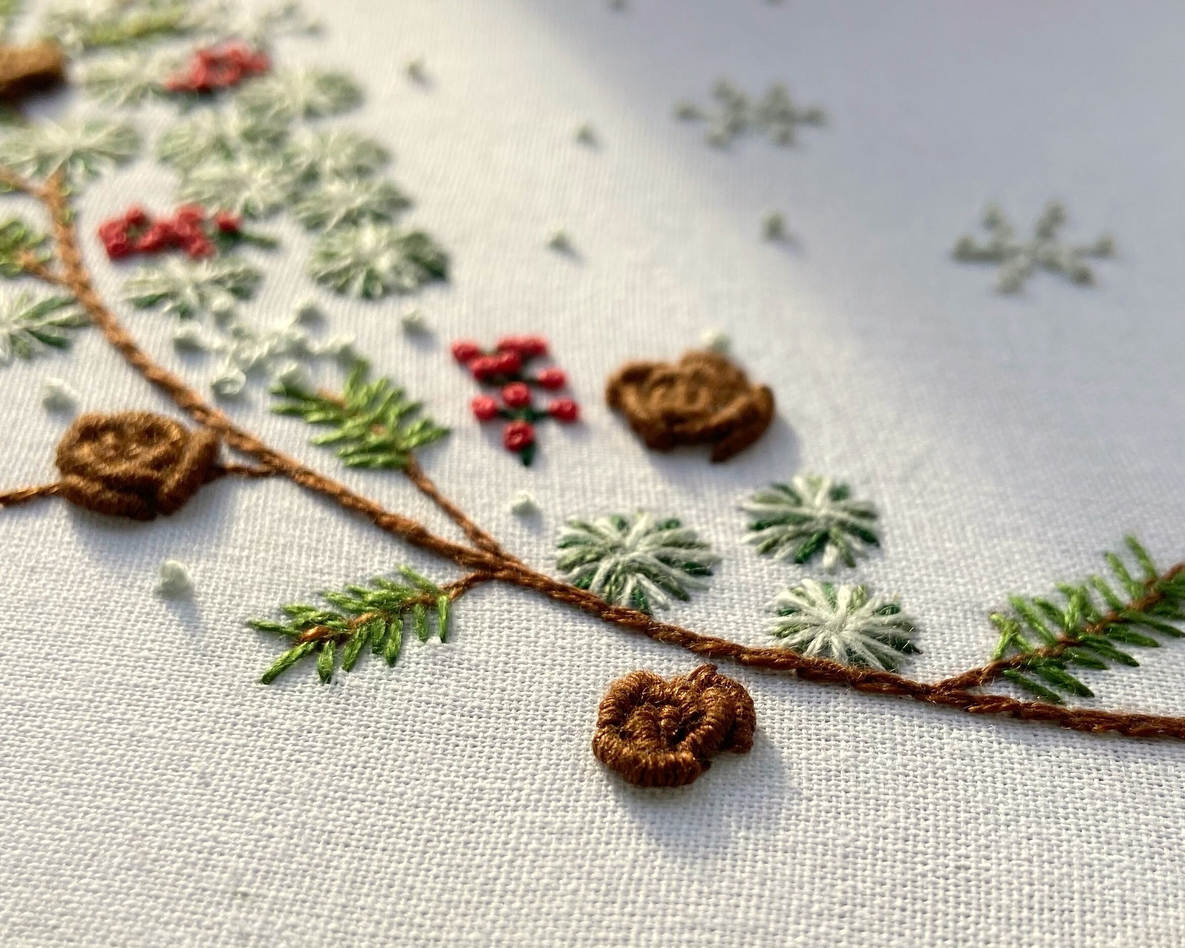 PDF PATTERN Winter Pine Embroidery, Botanical Embroidery Modern Hoop ...