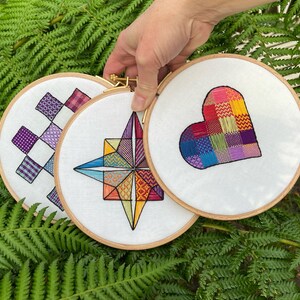 Woven Star Embroidery Kit, Colourful Rainbow Modern Hoop Art, Hand ...