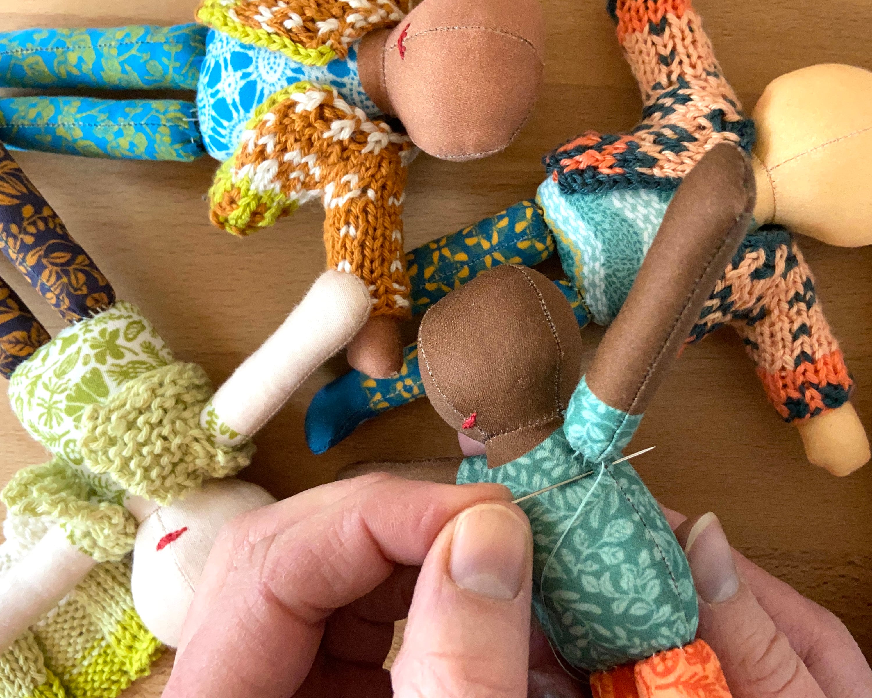 Bundle of Two Fabric Doll Sewing Kits, Choose Two, Bold Colourful ...