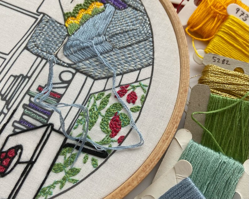 PDF PATTERN Living Room Embroidery Interior Design Modern | Etsy