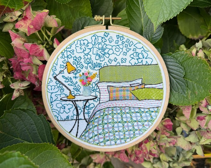 Lilac Bedroom Bedroom Embroidery Kit, Interior Modern Hoop Art, Craft ...