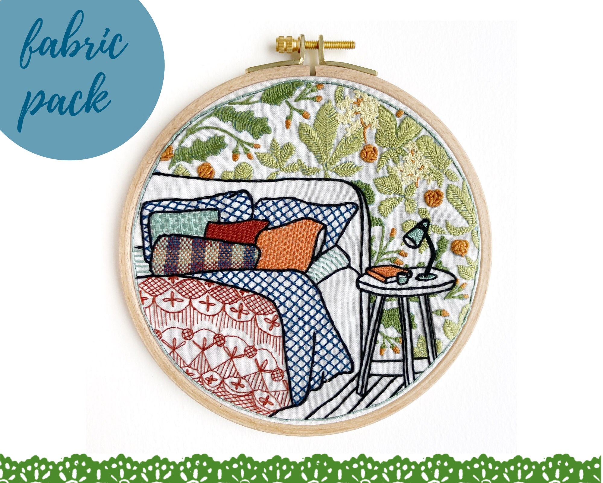 Fabric Pack and Embroidery Pattern Instruction Booklet, Interior Design ...