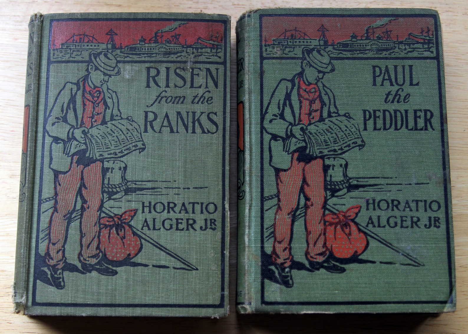 1910s TWO Horatio Alger Jr. Books Risen in the Ranks and Paul the ...