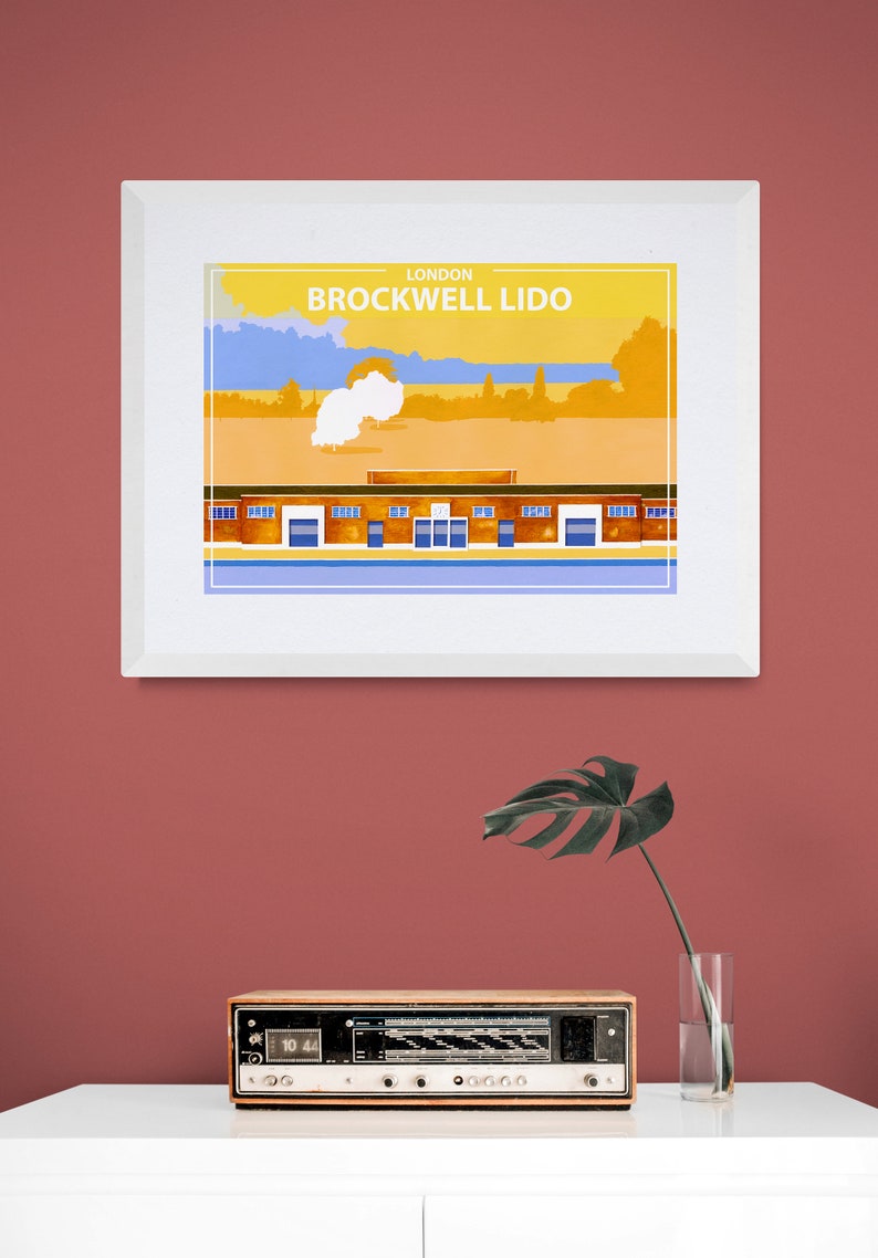 Brockwell Lido Art Print: London Art Deco Architecture - Etsy