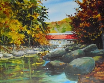 Autumn Bridge Wall Art - Etsy