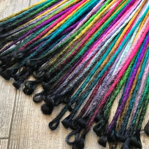 60 SE Synthetic Dreads Black to Rainbow Colors Ombre Crochet Full Set ...