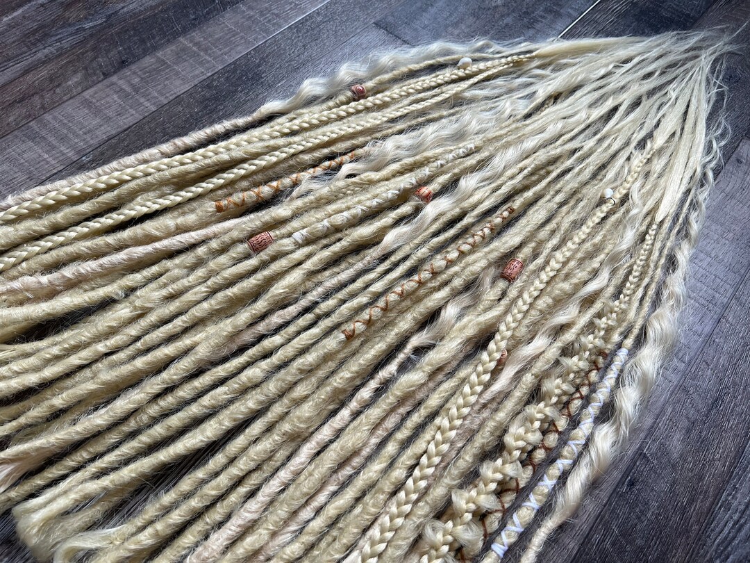 50 SE Synthetic Dreadlock Extensions Blonde Crochet Full Set Single ...