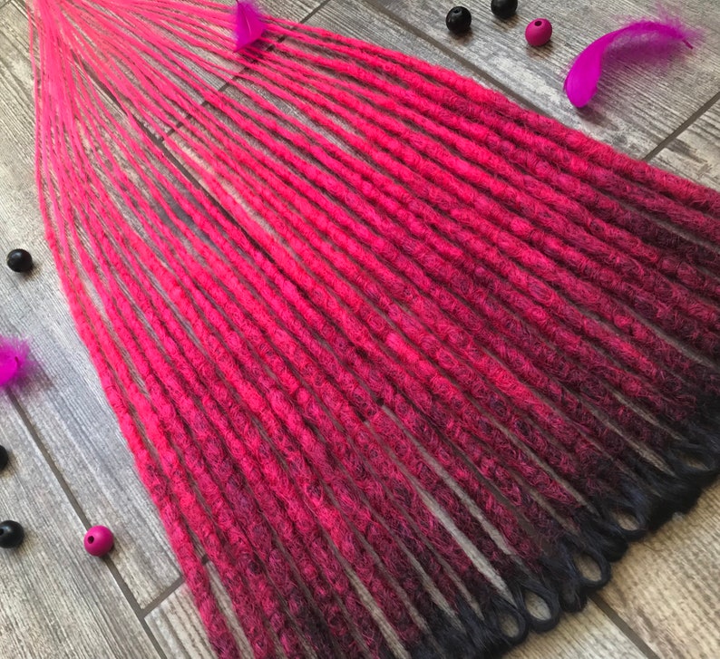 Synthetic Dreads DE or SE Black Neon Pink Ombre Dreadlock - Etsy