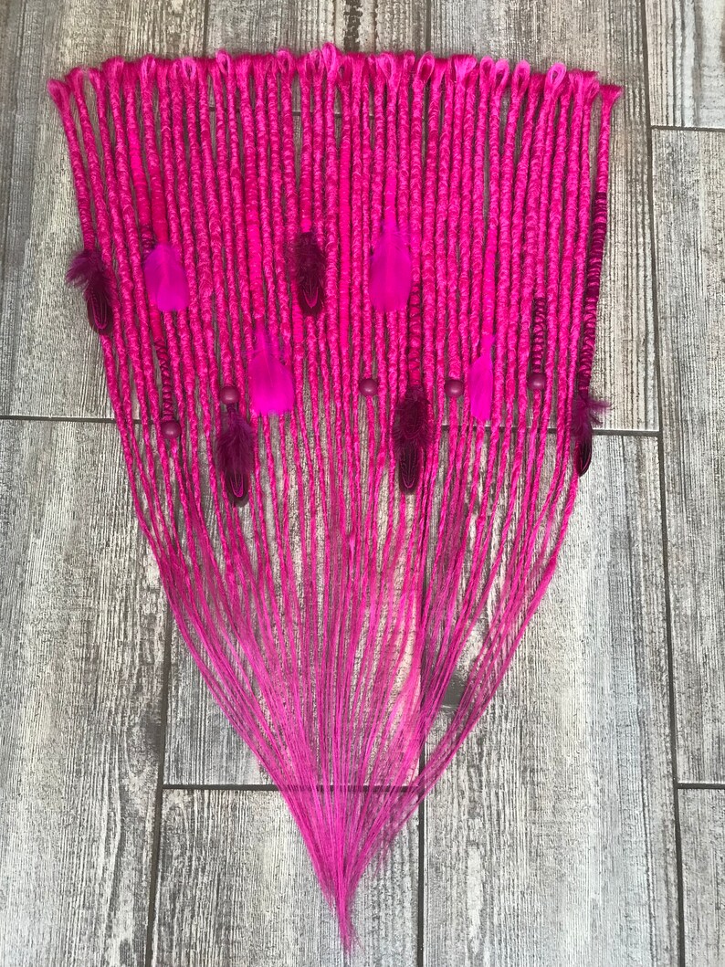 Synthetic Dreads Neon Pink Crochet DE or SE Double or Single | Etsy