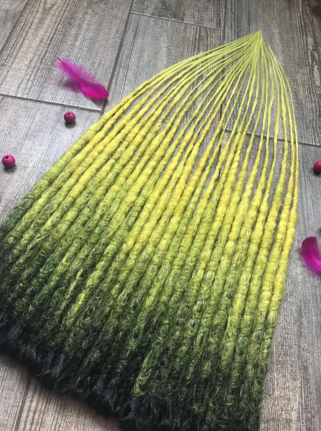 Black Yellow Ombre Dreadlock Extensions, Crochet Faux Locs Full Set - Etsy