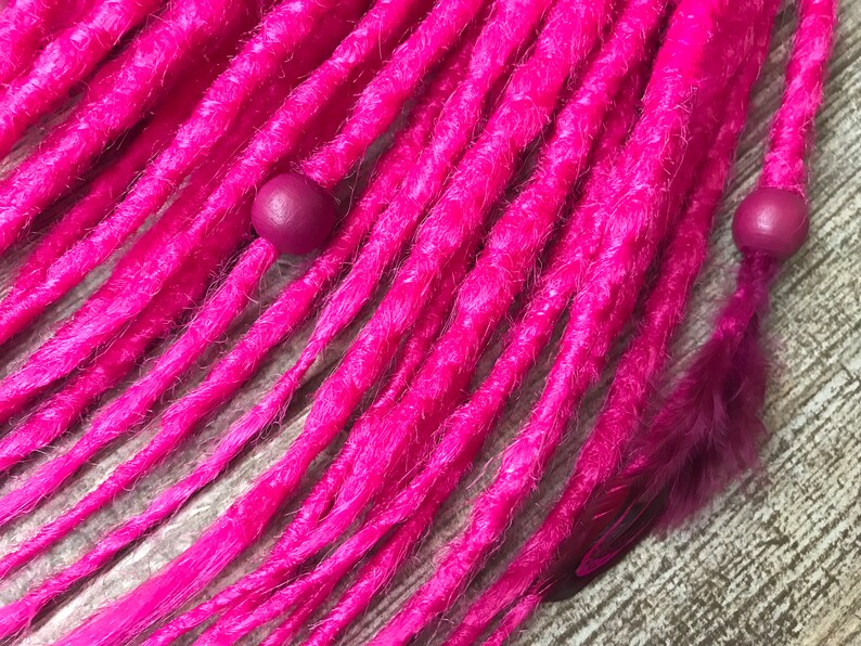 Synthetic Dreads Neon Pink Crochet DE or SE Double or Single | Etsy