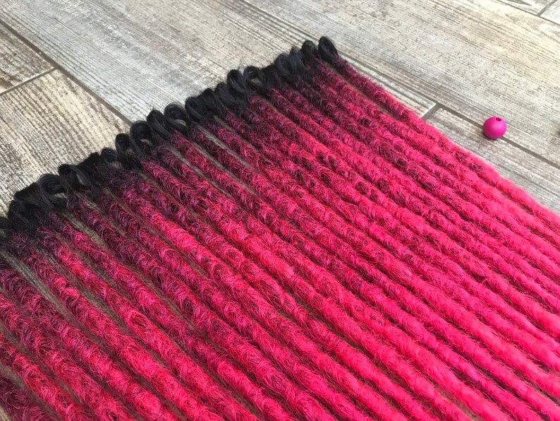 Synthetic Dreads DE or SE Black Neon Pink Ombre Dreadlock - Etsy