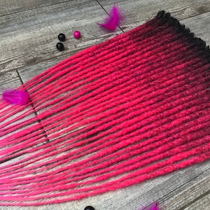 Synthetic Dreads DE or SE Black Neon Pink Ombre Dreadlock - Etsy