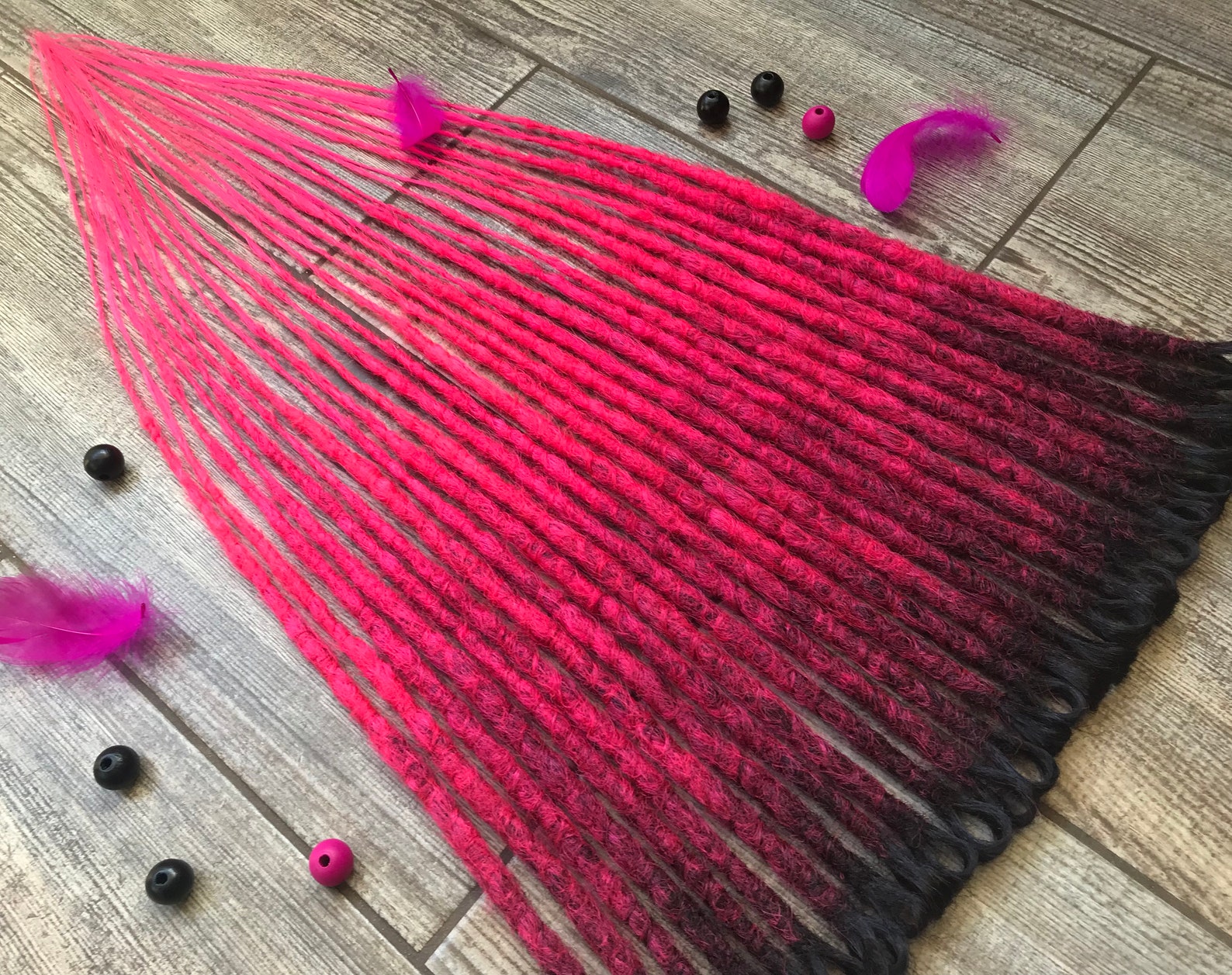 Synthetic Dreads DE or SE Black Neon Pink Ombre Dreadlock - Etsy
