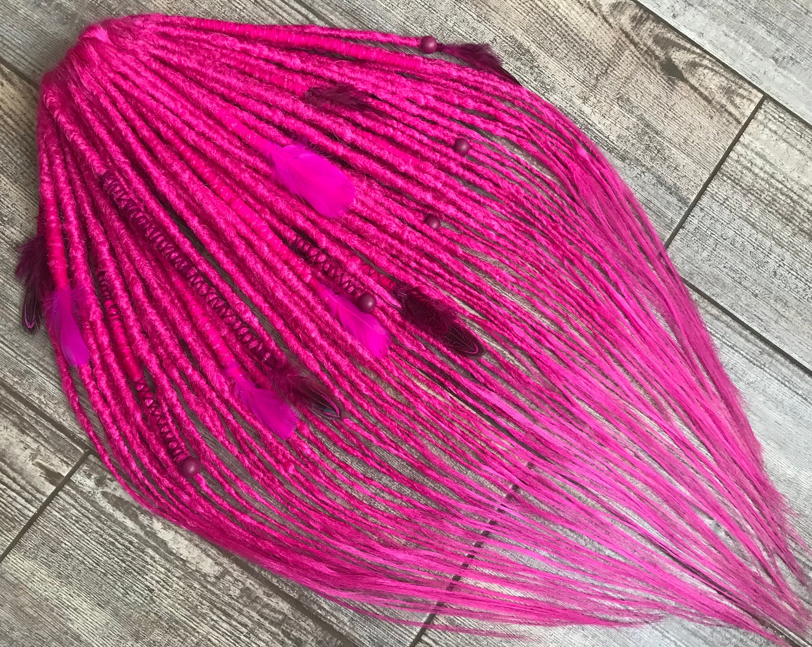Synthetic Dreads Neon Pink Crochet DE or SE Double or Single - Etsy