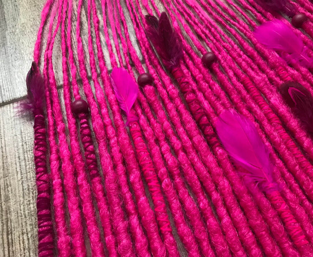 Synthetic Dreads Neon Pink Crochet DE or SE Double or Single - Etsy