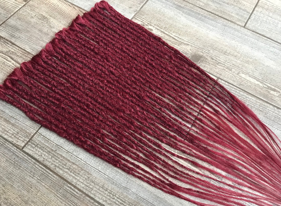 Burgundy Red Synthetic Dreadlock Extensions: Crochet DE or SE Dreads - Etsy