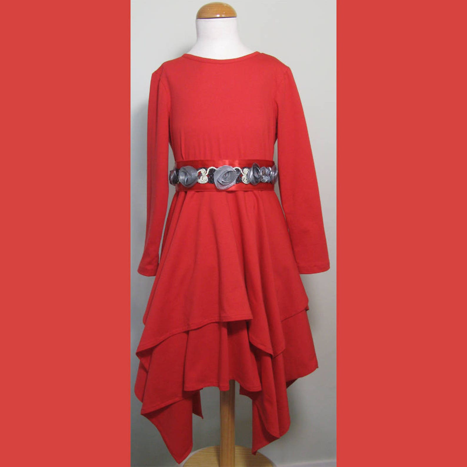 Girls Red Party Dress Age 6 Lets Party - Etsy