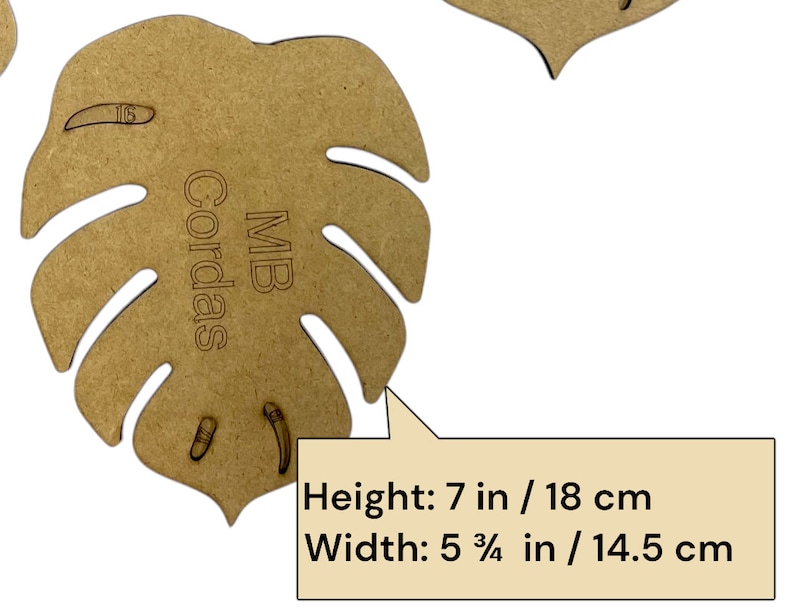 Monstera Macrame Leaf Cutting Template Set of 6: 11.5in (29.5 Cm), 9.24 in (23 Cm), 7 in (18 Cm ...