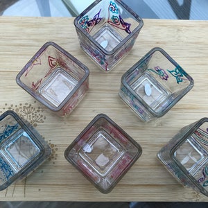 Square Glass Candle Holders - Etsy