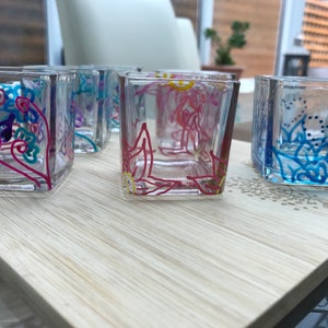 Square Glass Candle Holders - Etsy