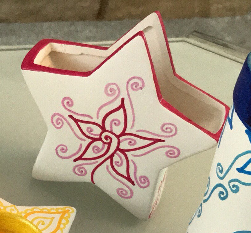 Hand Decorated Star Flower Pots - Etsy