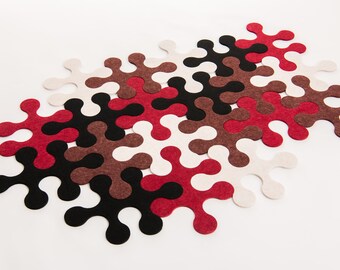 Design puzzle rug Monochrome rug Black and white Round shape | Etsy