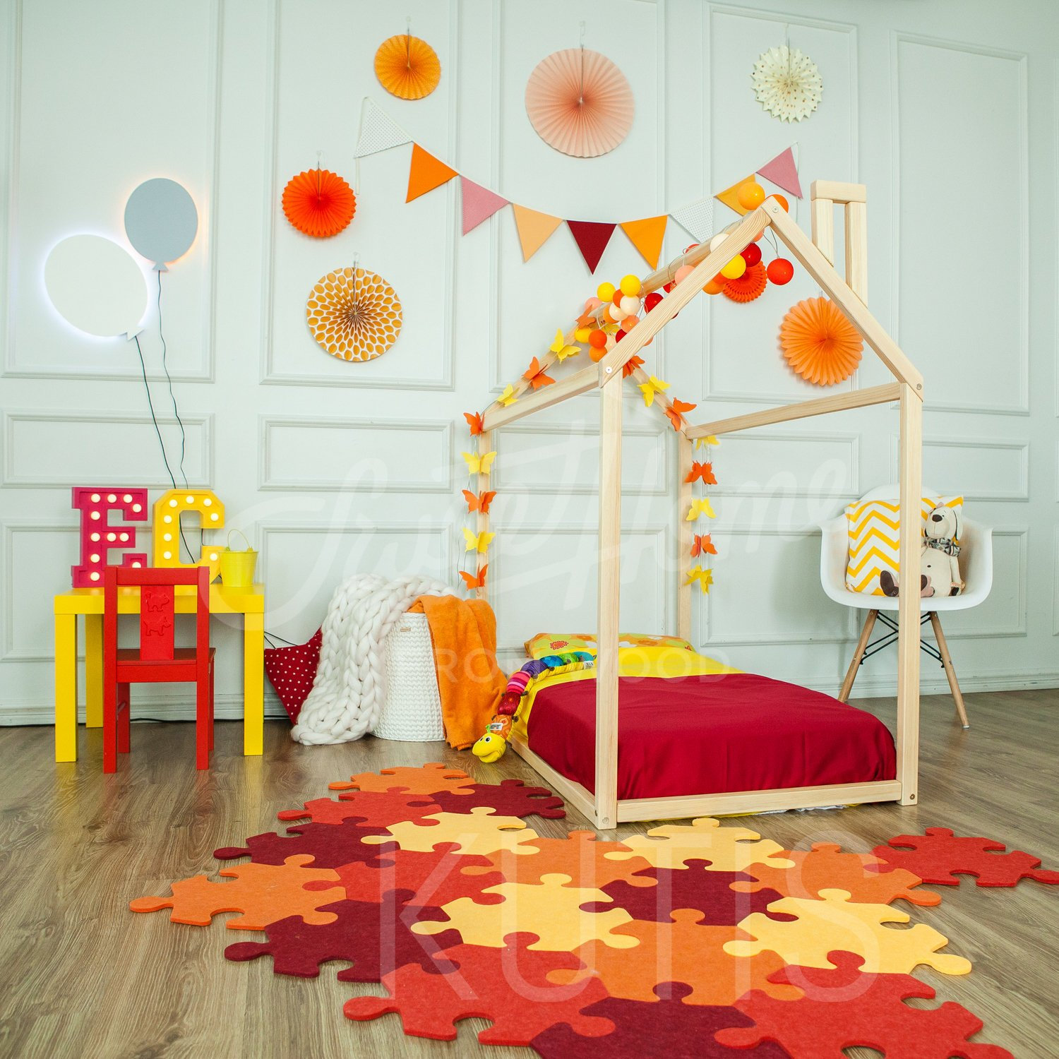 Puzzle Rug Bright Colors Angular Shape Carpet for Children - Etsy