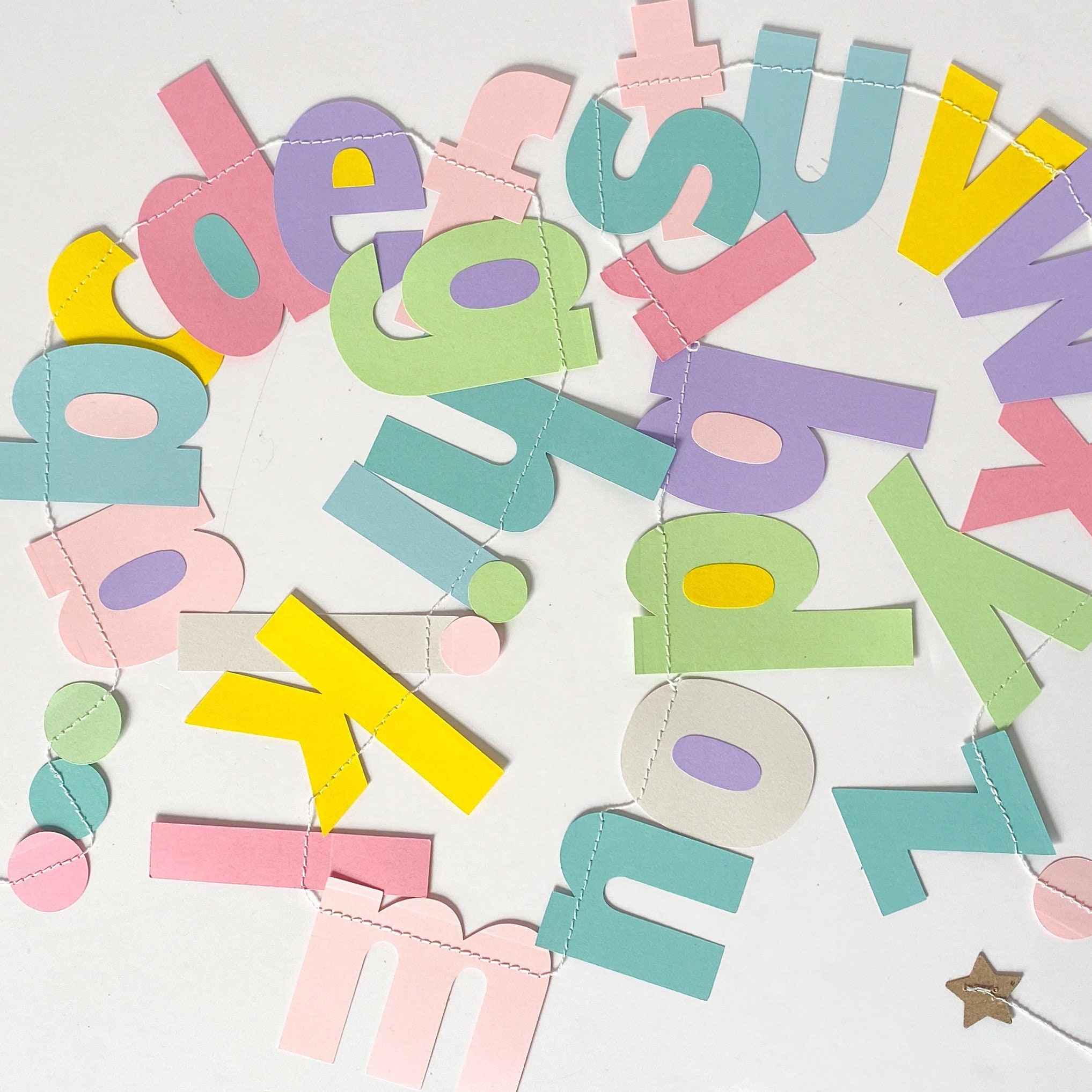 Pastel Rainbow Alphabet Garland for Nursery Decoration Kids | Etsy