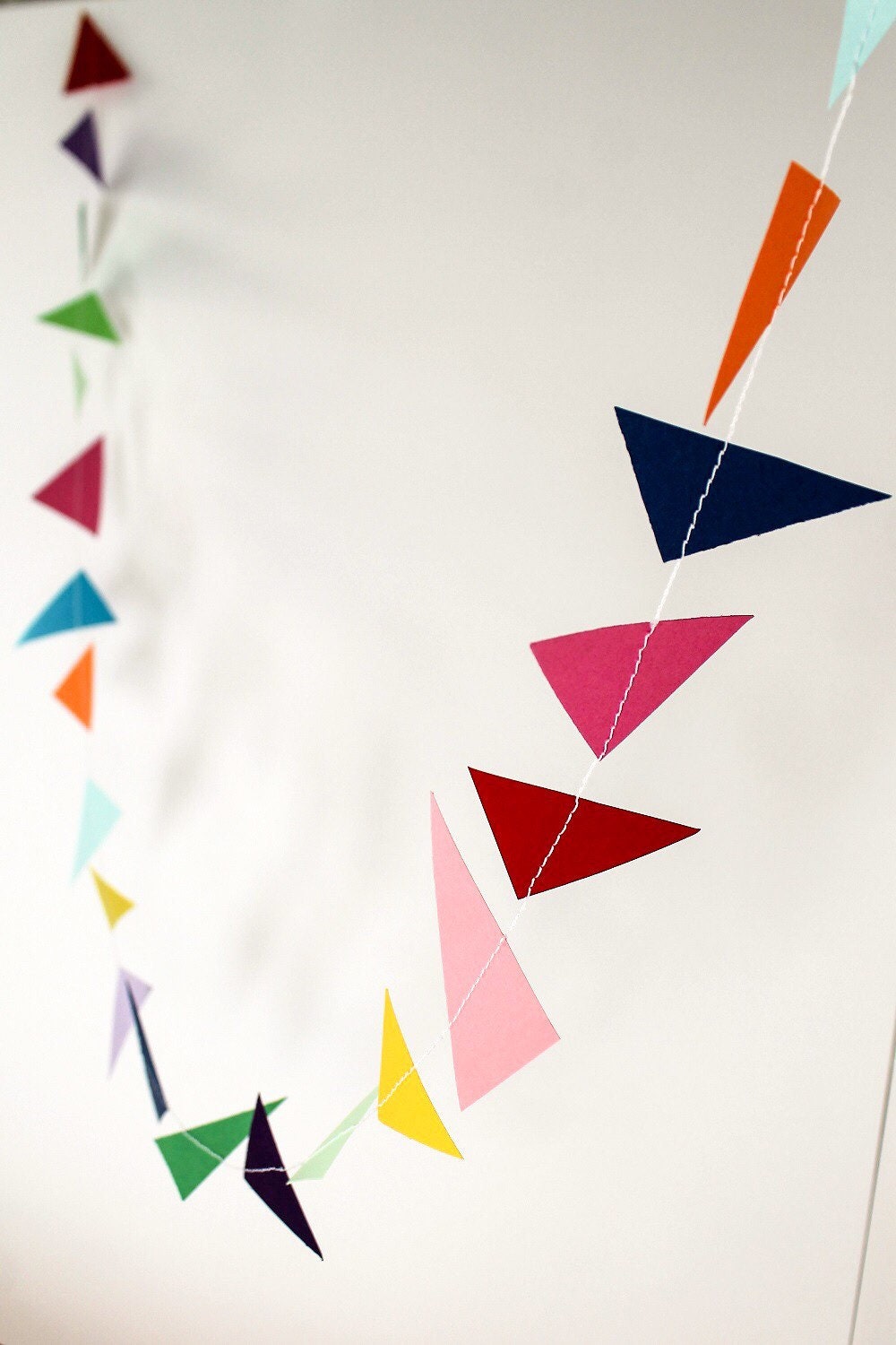 Geometric Triangle Rainbow Coloured Paper Garland. Nursery | Etsy UK