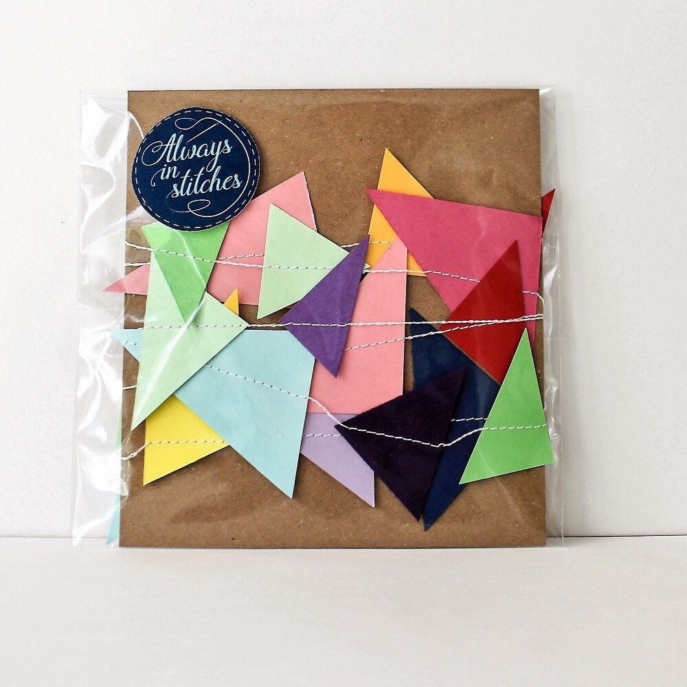 Geometric Triangle Rainbow Coloured Paper Garland. Nursery - Etsy UK