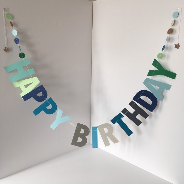 Personalised Happy Birthday Garland Pick Your Own Colour - Etsy UK