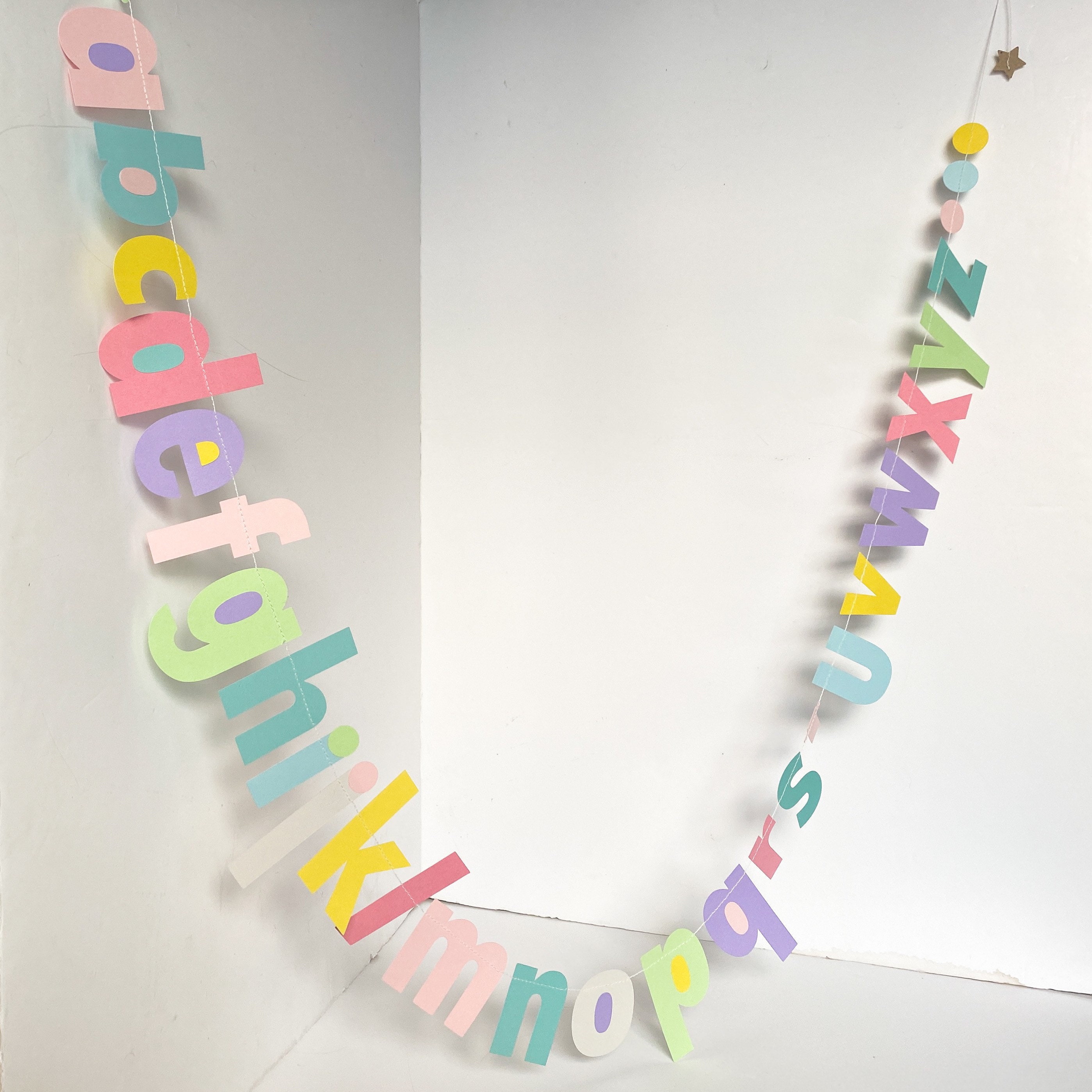 Pastel Rainbow Alphabet Garland for Nursery Decoration Kids | Etsy
