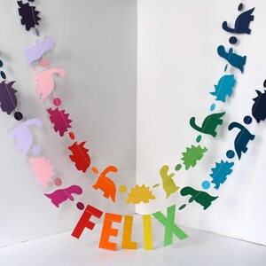 Personalised Dinosaur Happy Birthday Party Bunting | Ombré Dinosaur ...