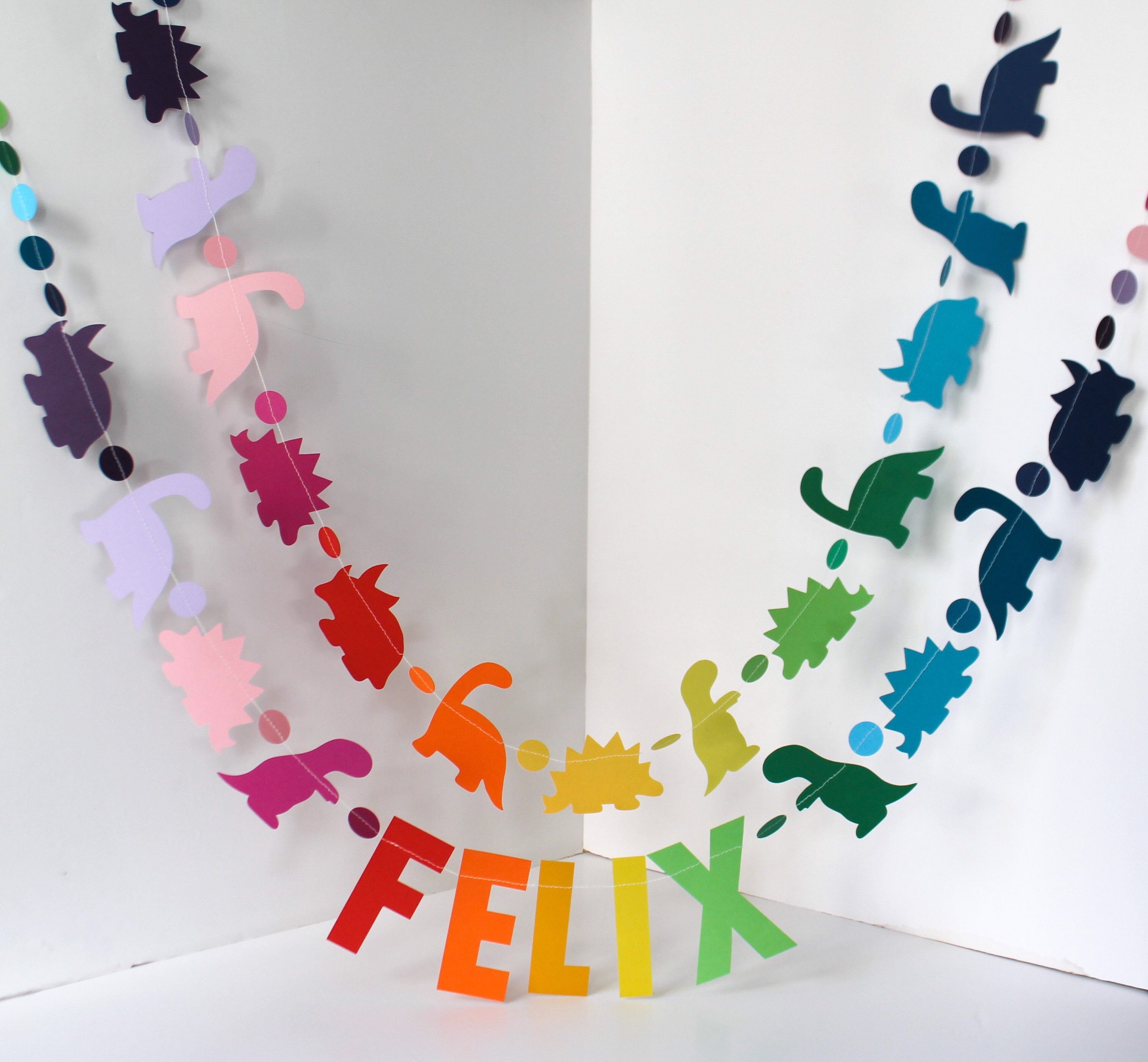 Personalised Dinosaur Happy Birthday Party Bunting Ombré | Etsy UK