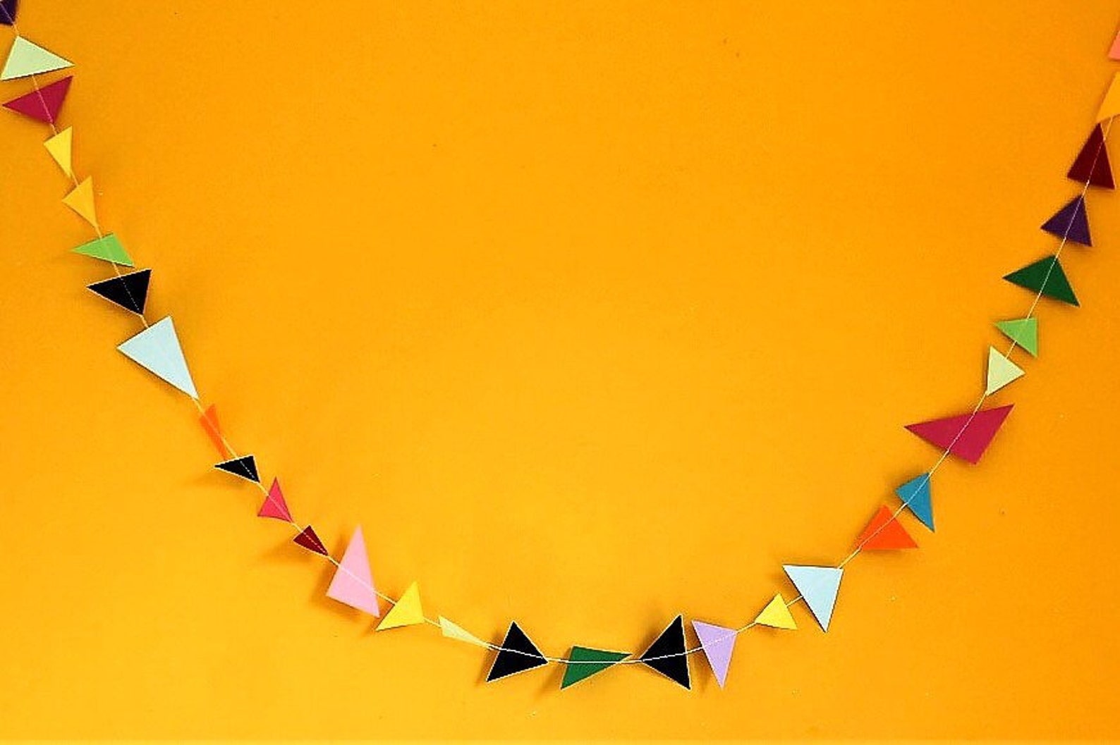Geometric Triangle Rainbow Coloured Paper Garland. Nursery | Etsy UK