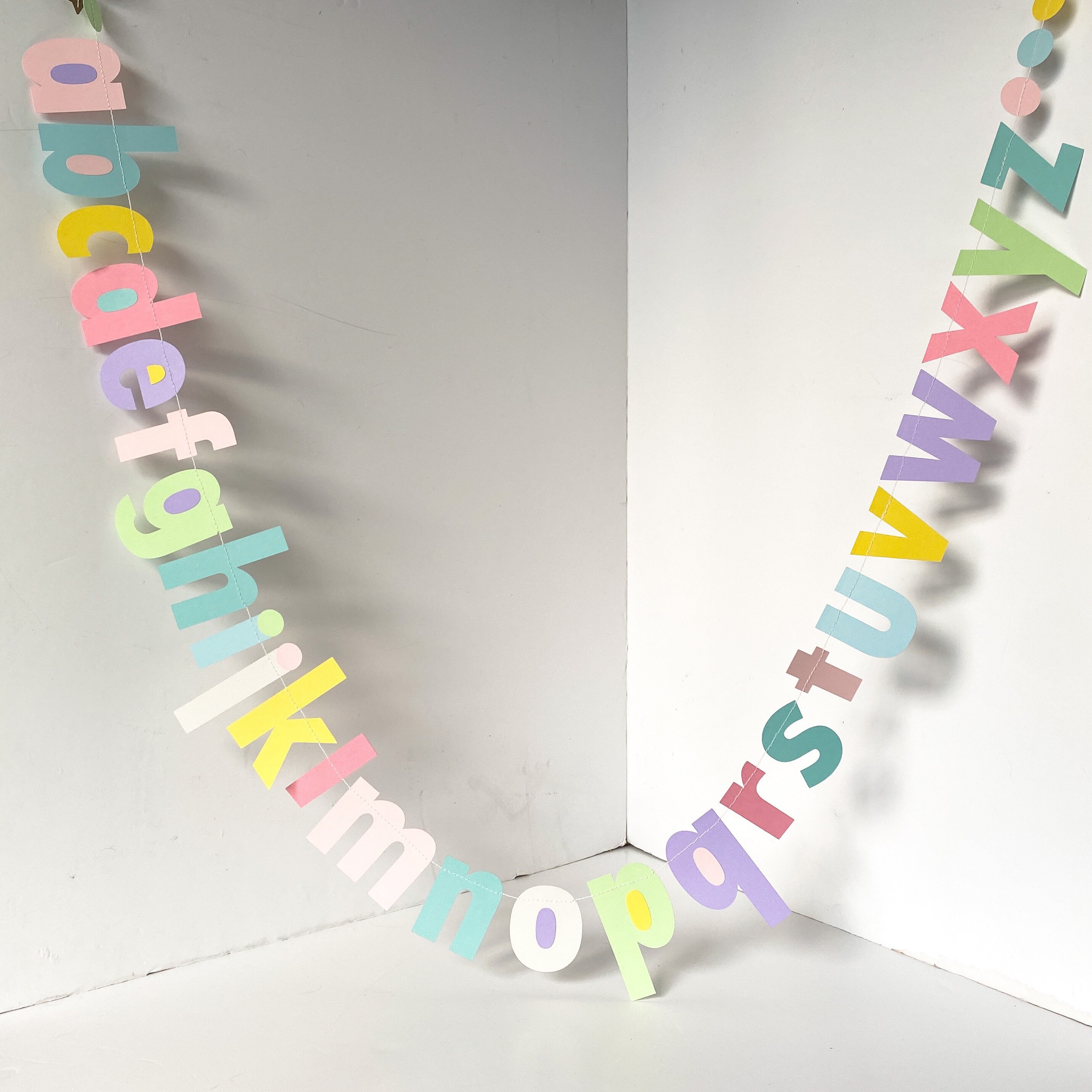 Pastel Rainbow Alphabet Garland for Nursery Decoration Kids | Etsy