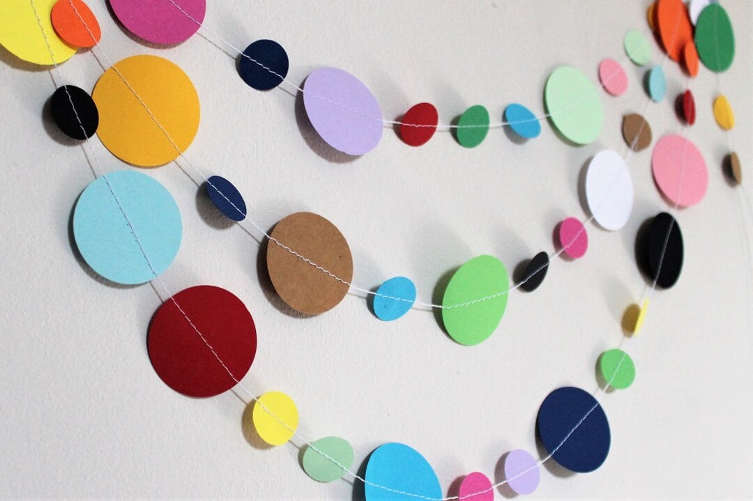 Multi-coloured, Circle Paper Garlands/balloon Tails Perfect for Any ...