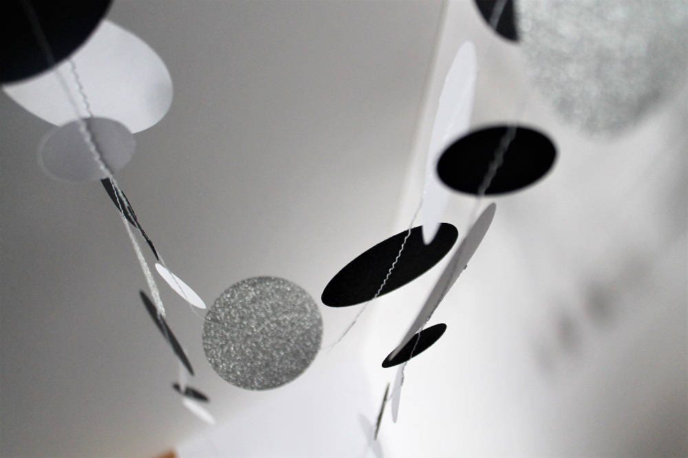 Monochrome, Scandi Style, Paper Decoration in Black, White & Glitter ...