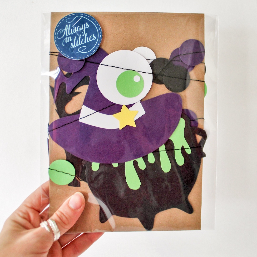 Witches Halloween Paper Garland Decorations | Witches Hat, Cauldron and ...