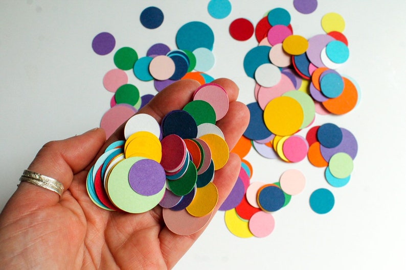 Rainbow Coloured Confetti Dots. Custom Funfetti Table - Etsy