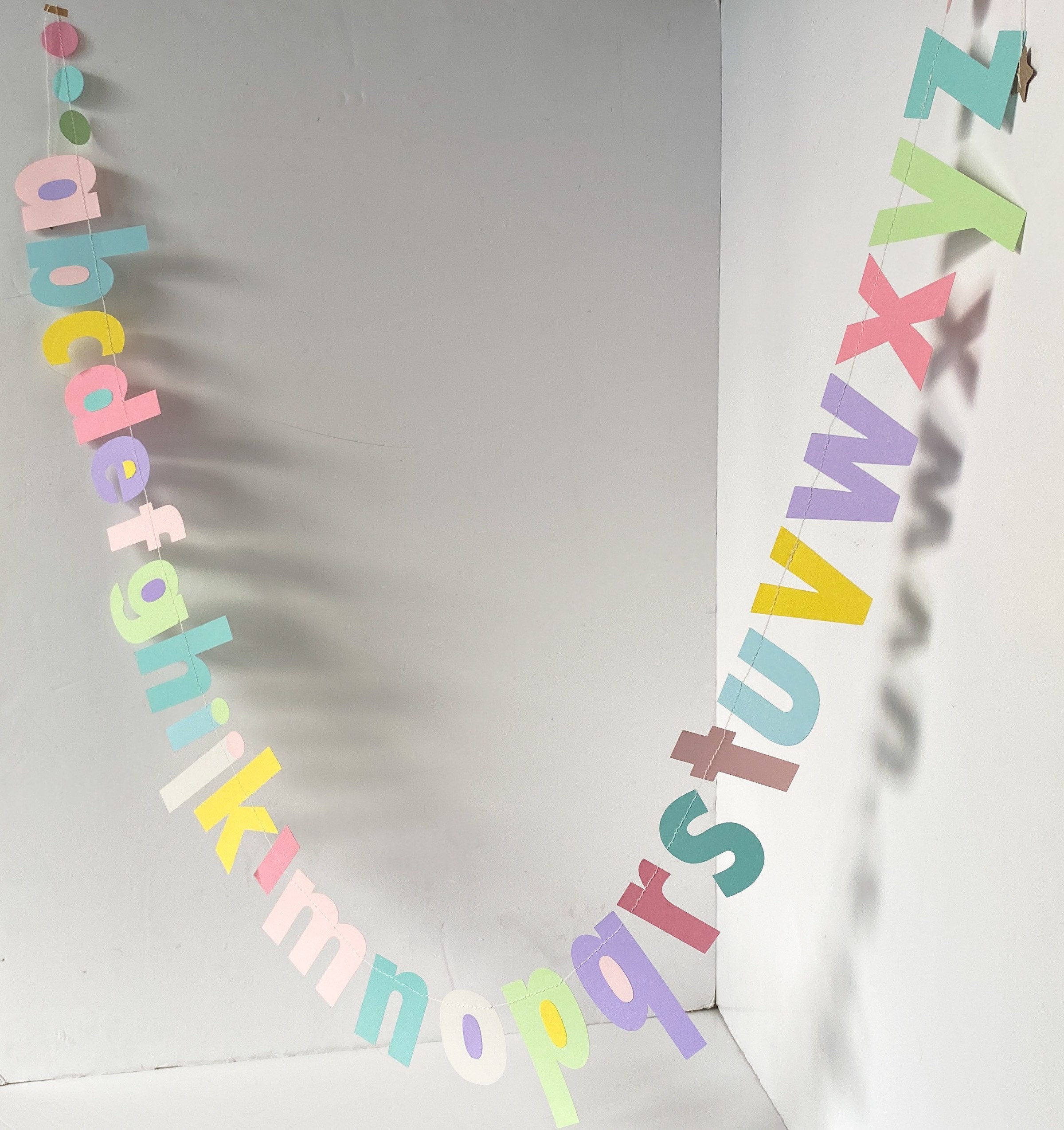 Pastel Rainbow Alphabet Garland for Nursery Decoration Kids | Etsy