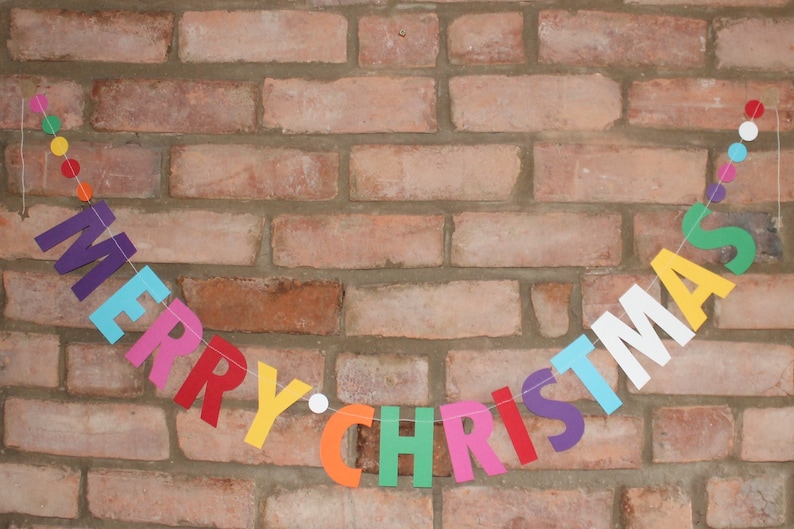 Merry Christmas Colourful Garland | Non-traditional Bright Coloured ...