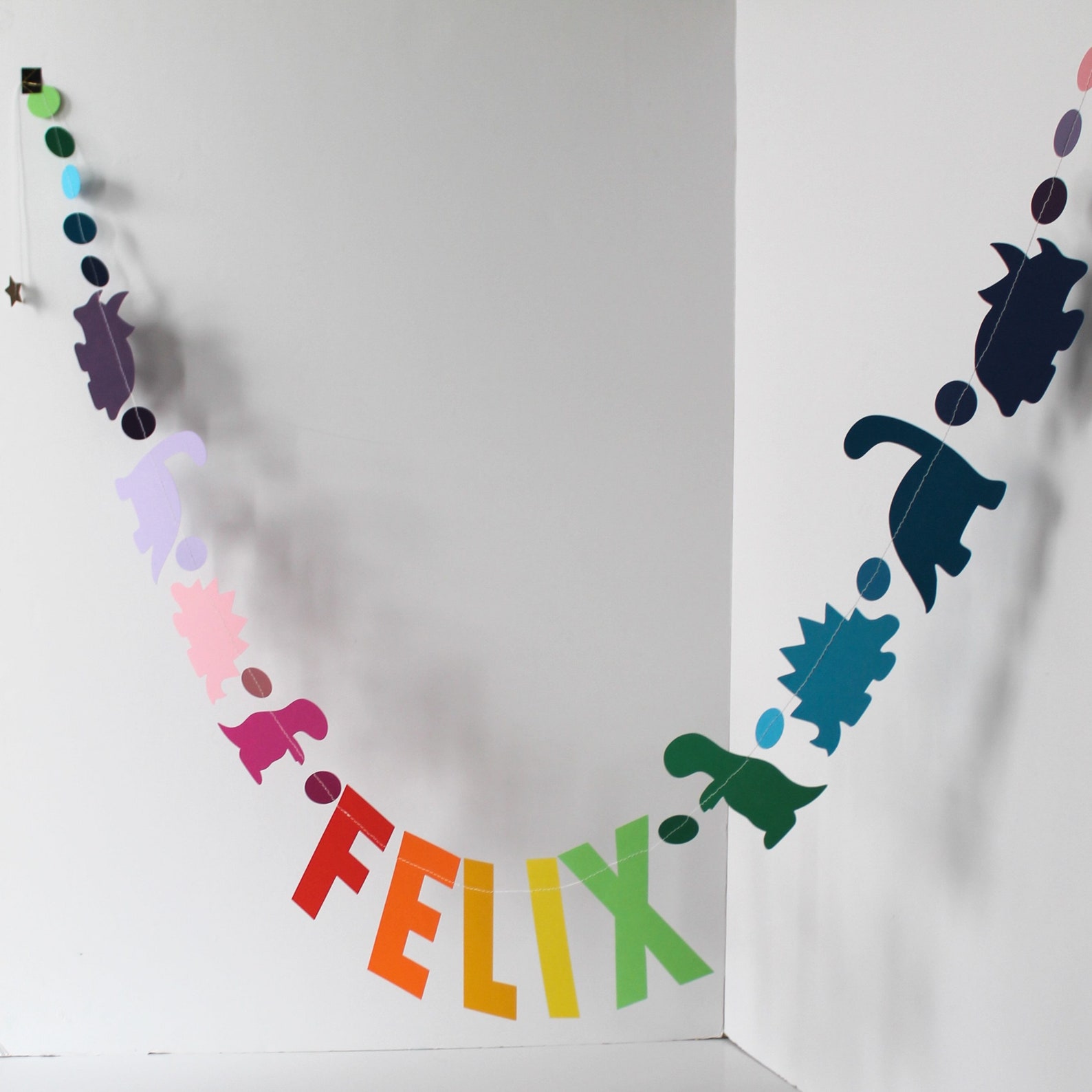 Personalised Dinosaur Happy Birthday Party Bunting Ombré - Etsy UK