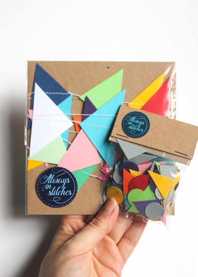 Geometric Triangle Rainbow Coloured Paper Garland. Nursery | Etsy UK