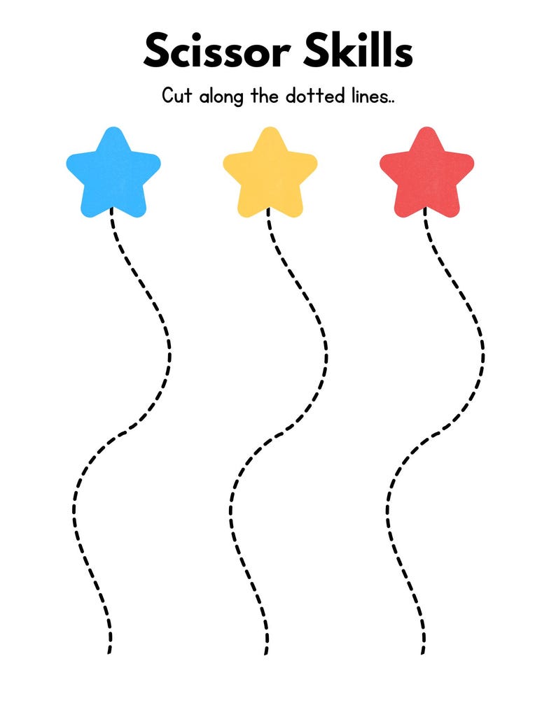 Scissor Skills Worksheets: Cutting Practice Pages for Kids (printable ...