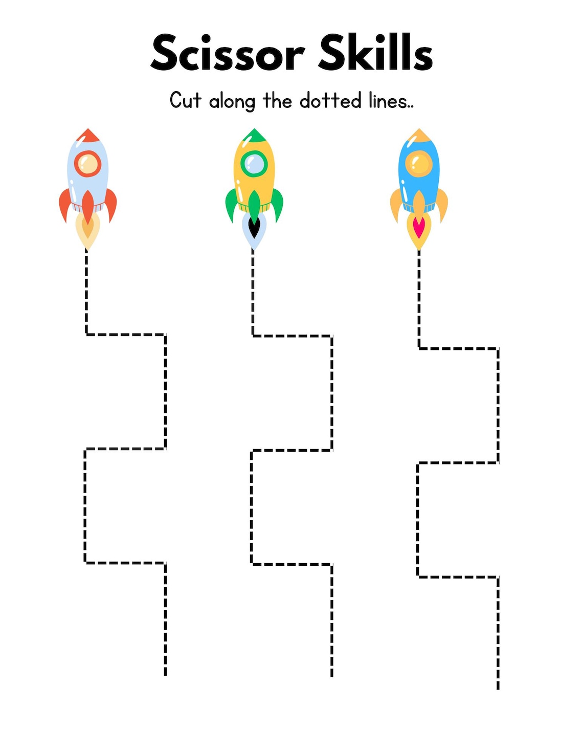 Scissor Skills Worksheets: Cutting Practice Pages for Kids (printable ...